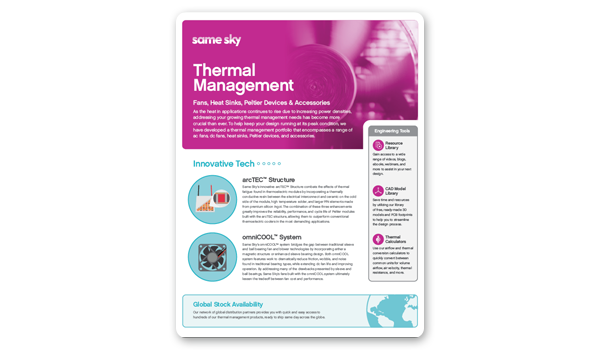 Heat Sinks | Thermal Management | Same Sky